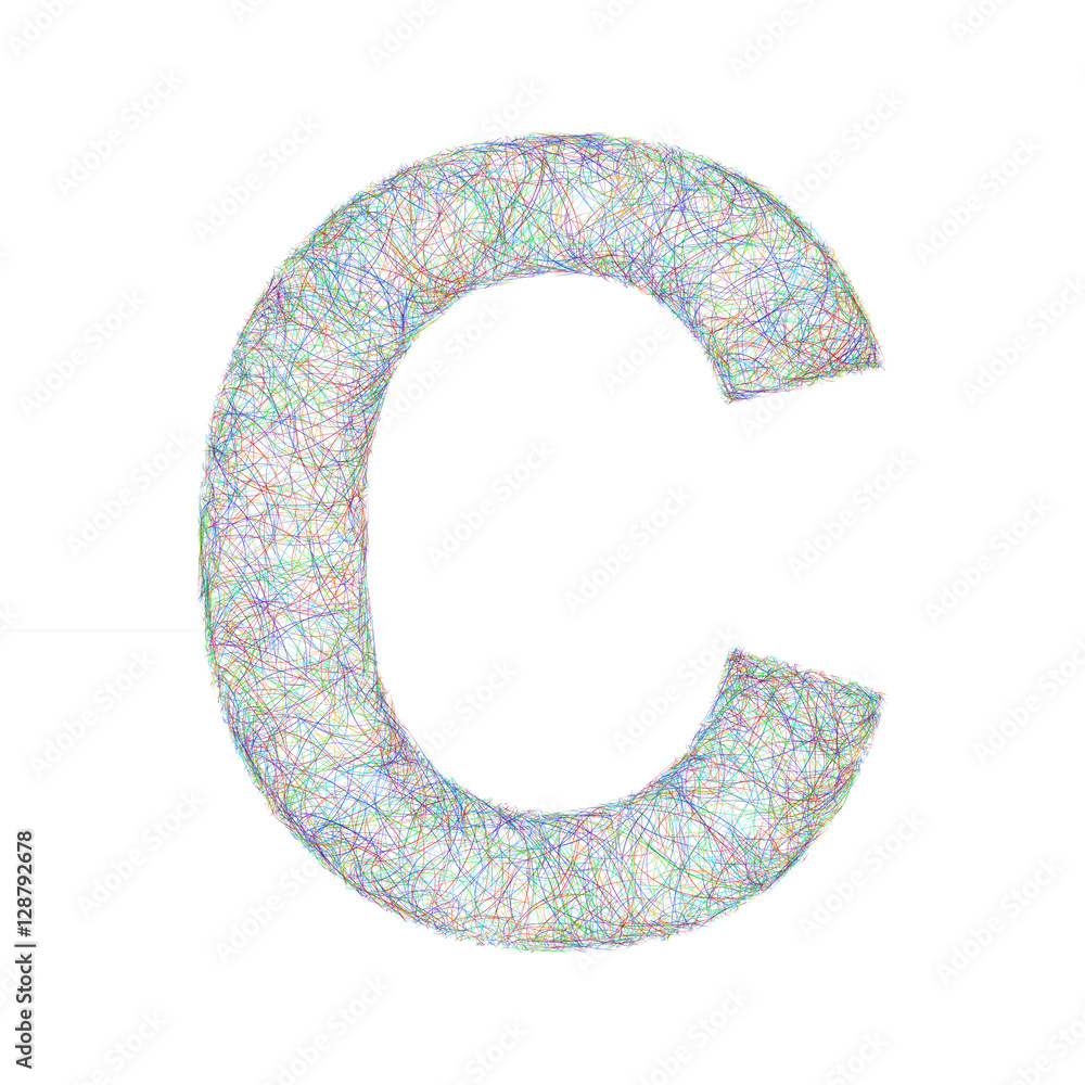 Colorful sketch font design - letter C Stock Vector | Adobe Stock