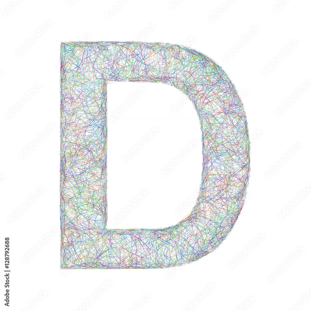 Colorful sketch font design - letter D Stock Vector | Adobe Stock