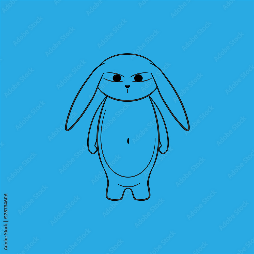 serious rabbit Stock Vector | Adobe Stock