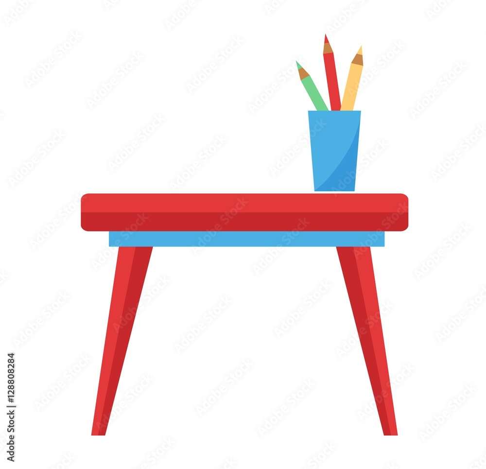 Small and colorful table for little kids. Stock Vector | Adobe Stock