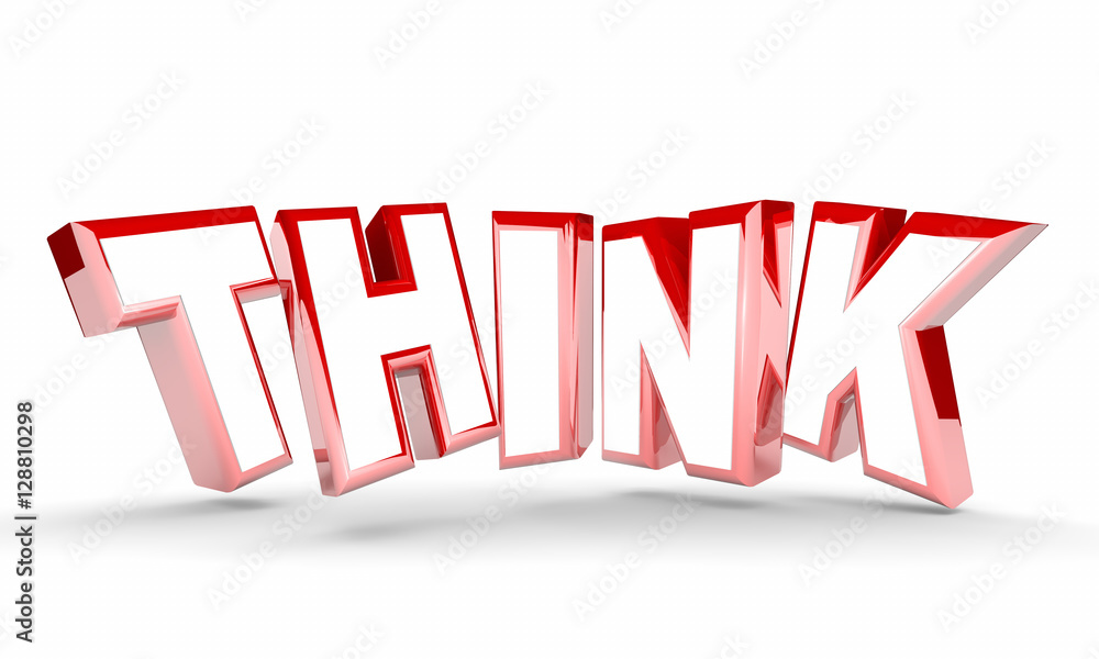 Think Word Letters Rising Consider Decide 3d Illustration Stock ...