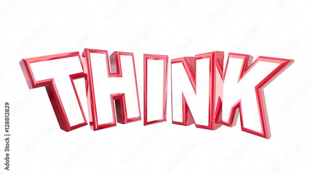 Vidéo Stock Think Word Letters Rising Consider Decide 3d Animation ...