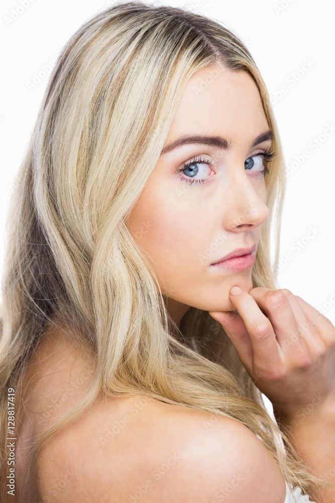 Beautiful woman posing with natural makeup Stock Photo | Adobe Stock