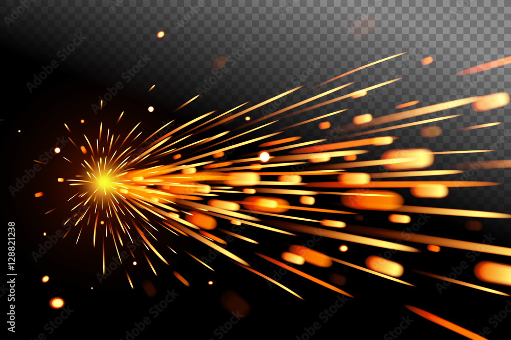 Sparks effect on transparent background. Glow special effect Stock ...