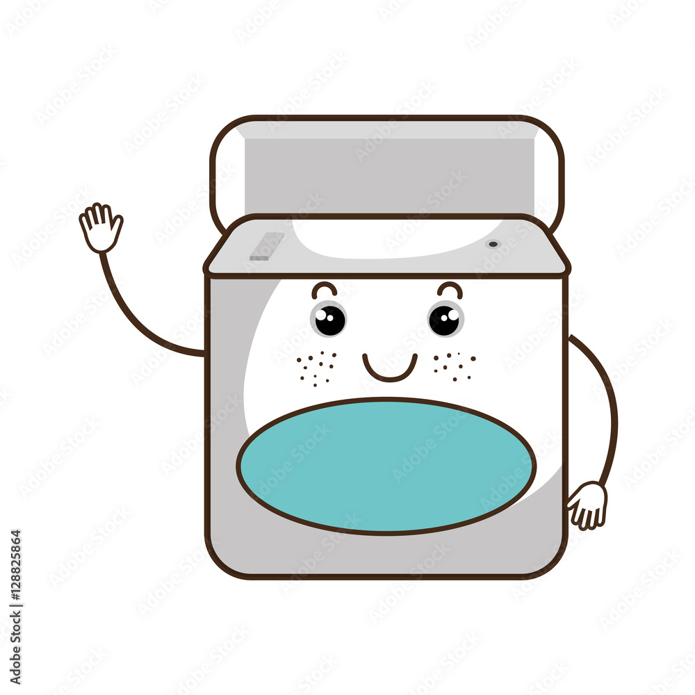 floss teeth character icon vector illustration design Stock ...