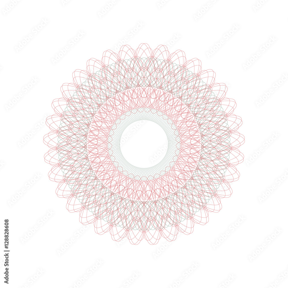Guilloche decorative rosette element. Digital watermark. It can be used ...