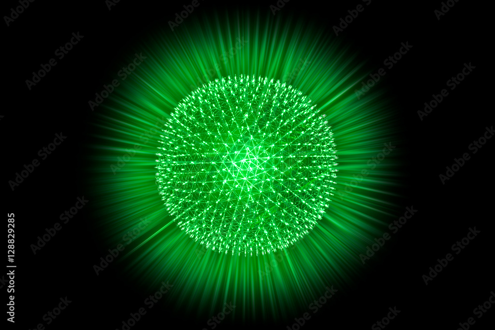 CG model structure form of Nucleus Atom Nuclear explode bomb emit x-ray ...