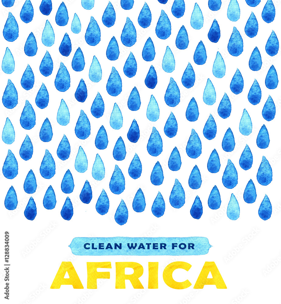 Charity clean Water poster. Social illustration about problems Africa ...