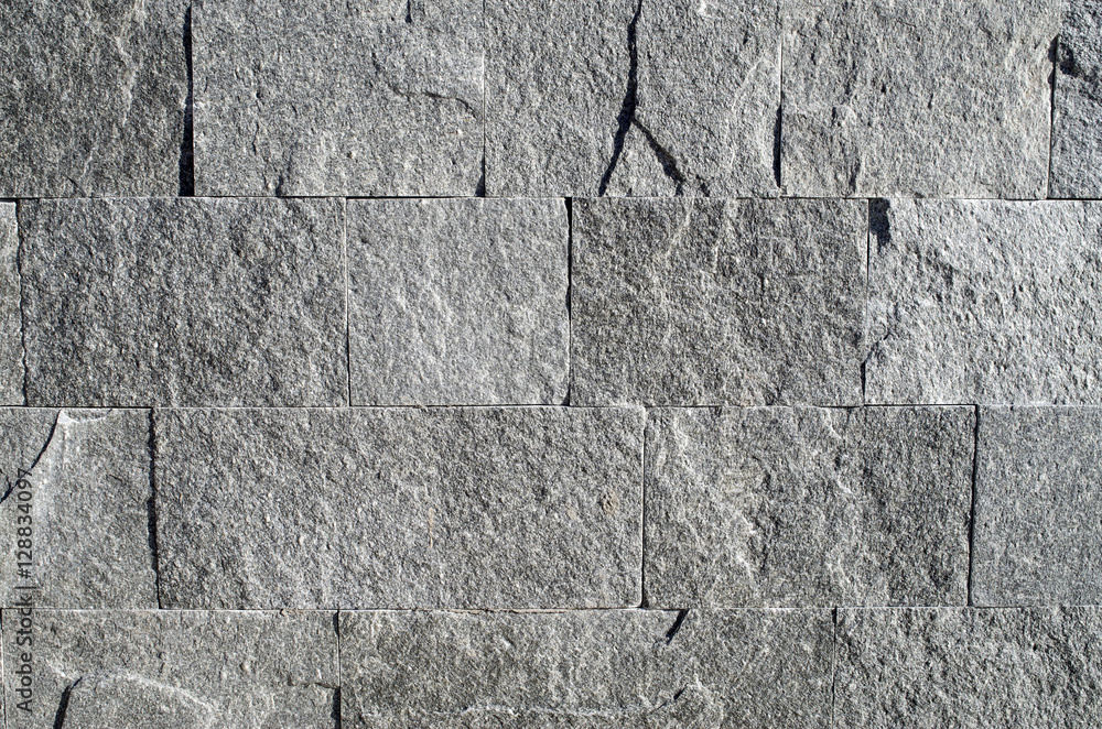 New gray stone cladding plates on wall Stock Photo | Adobe Stock