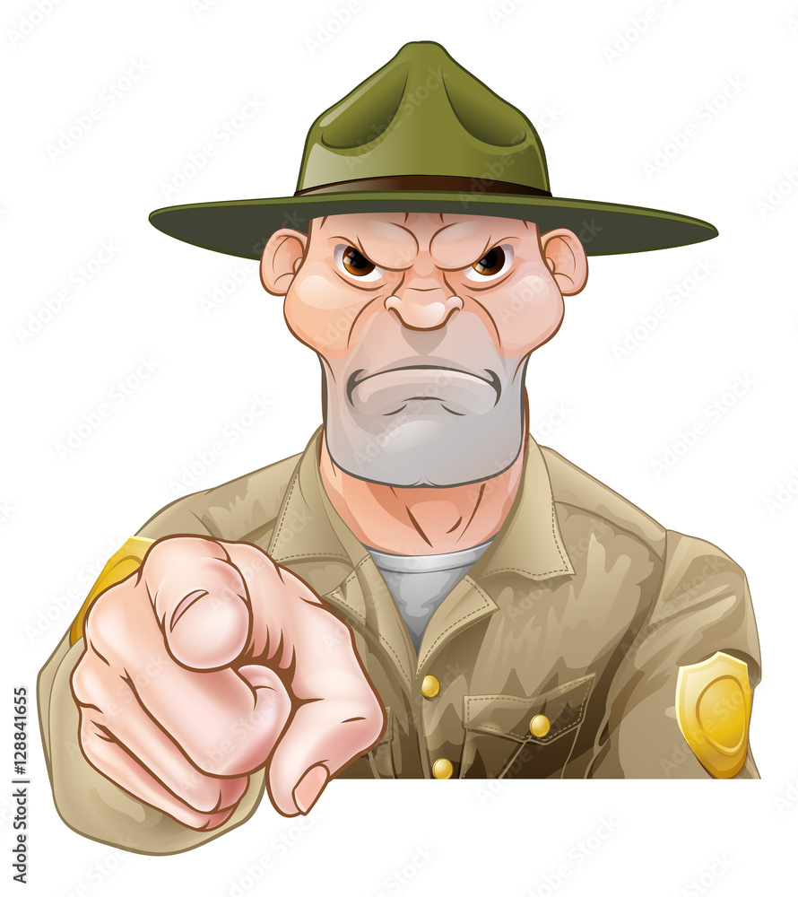 Park Ranger Pointing Stock-Vektorgrafik | Adobe Stock