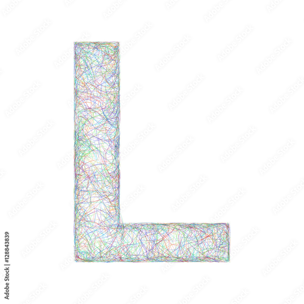 Colorful sketch font design - letter L Stock Vector | Adobe Stock