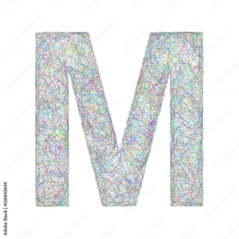 Colorful sketch font design - letter M Stock Vector | Adobe Stock