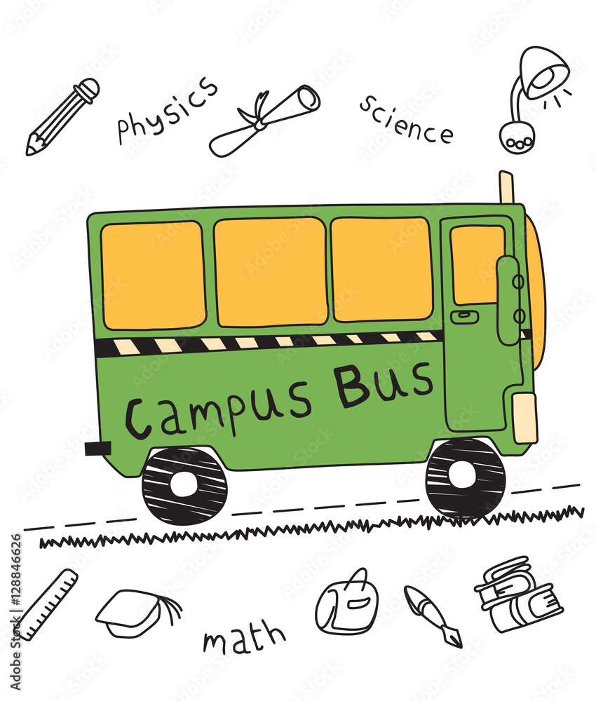 bus doodle vector Stock Vector | Adobe Stock