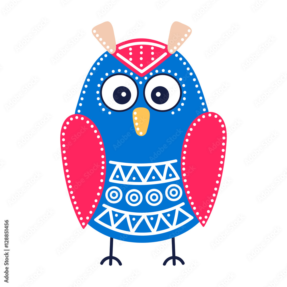 Cute Blue Owl Clipart