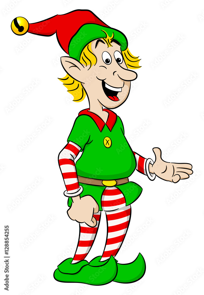 Cartoon Weihnachts Wichtel auf weißem Hintergrund Stock Vector | Adobe ...