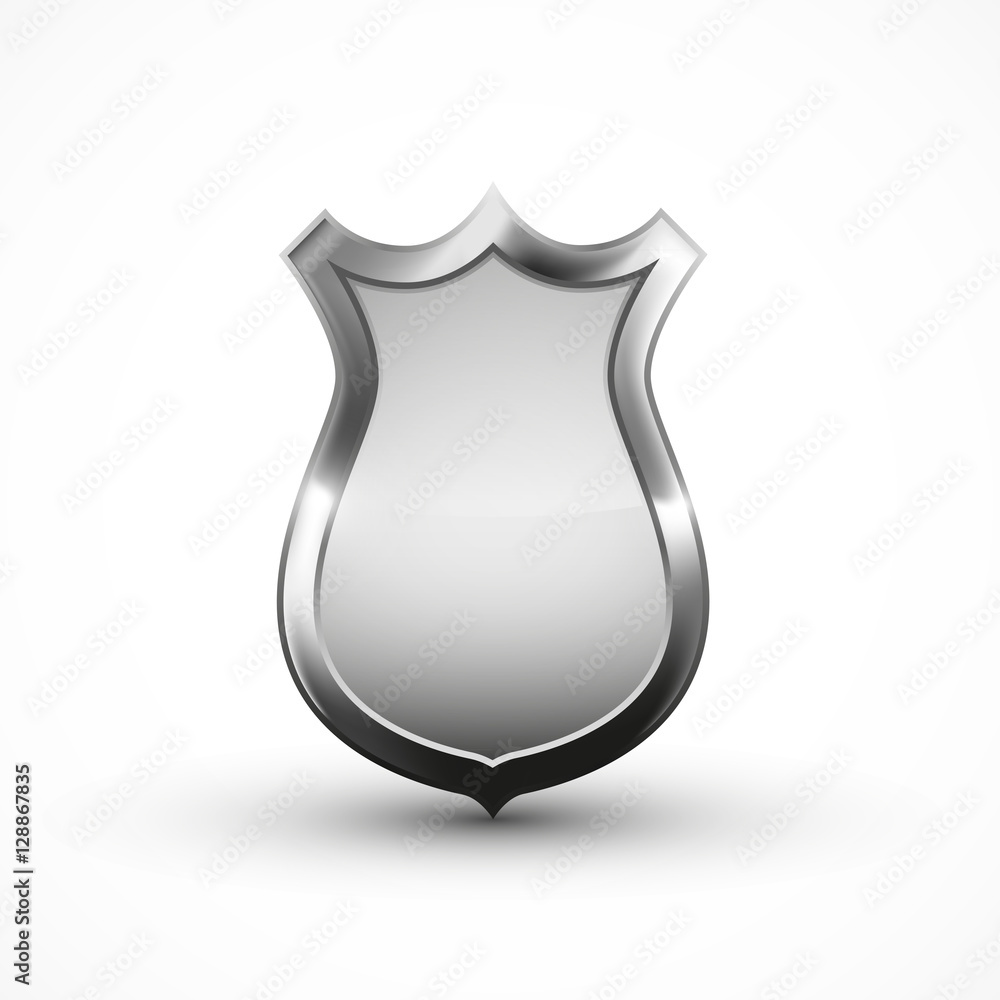 Metal shiny shield, vector illustration, isolated Stock Vector | Adobe ...