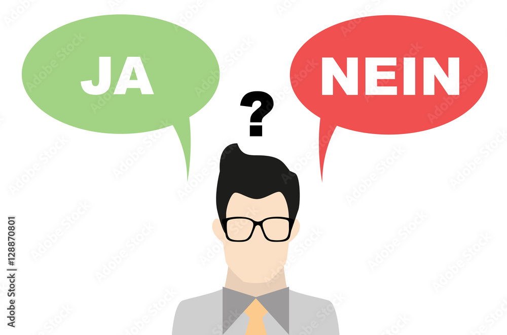 Mann mit JA / NEIN Entscheidung vector de Stock | Adobe Stock