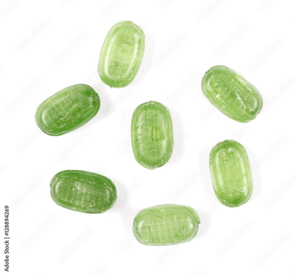 green candies isolated on white background Stock Photo | Adobe Stock