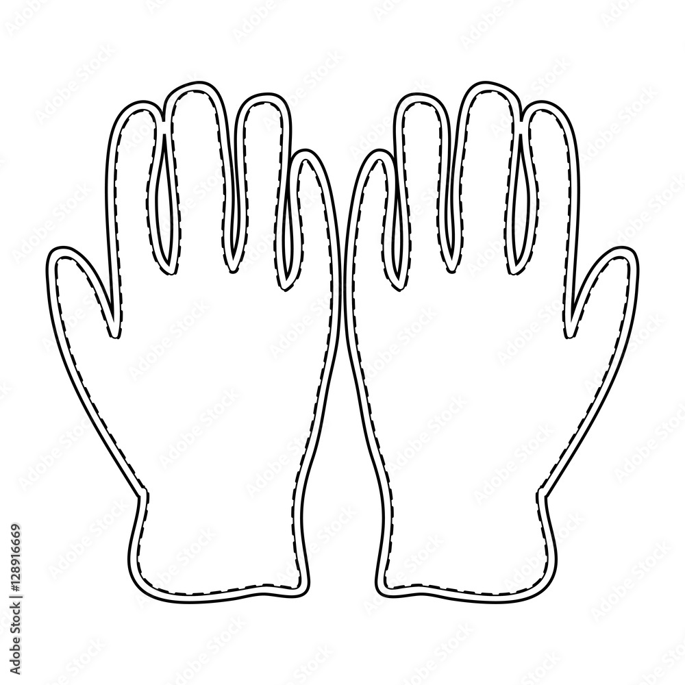 Winter Gloves Outline Icon Symbol Design. Vector leather, wool gloves ...