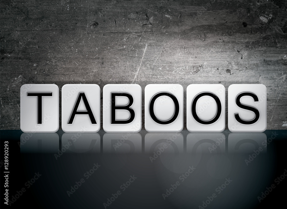 Taboos Tiled Letters Concept and Theme Stock Illustration | Adobe Stock