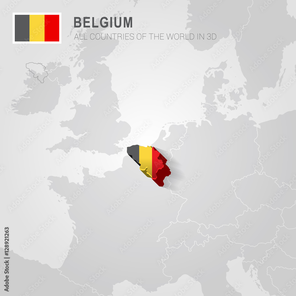 Belgium and neighboring countries. Europe administrative map. Stock ...