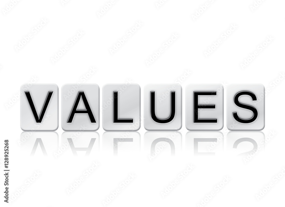 Values Isolated Tiled Letters Concept and Theme Stock Illustration ...