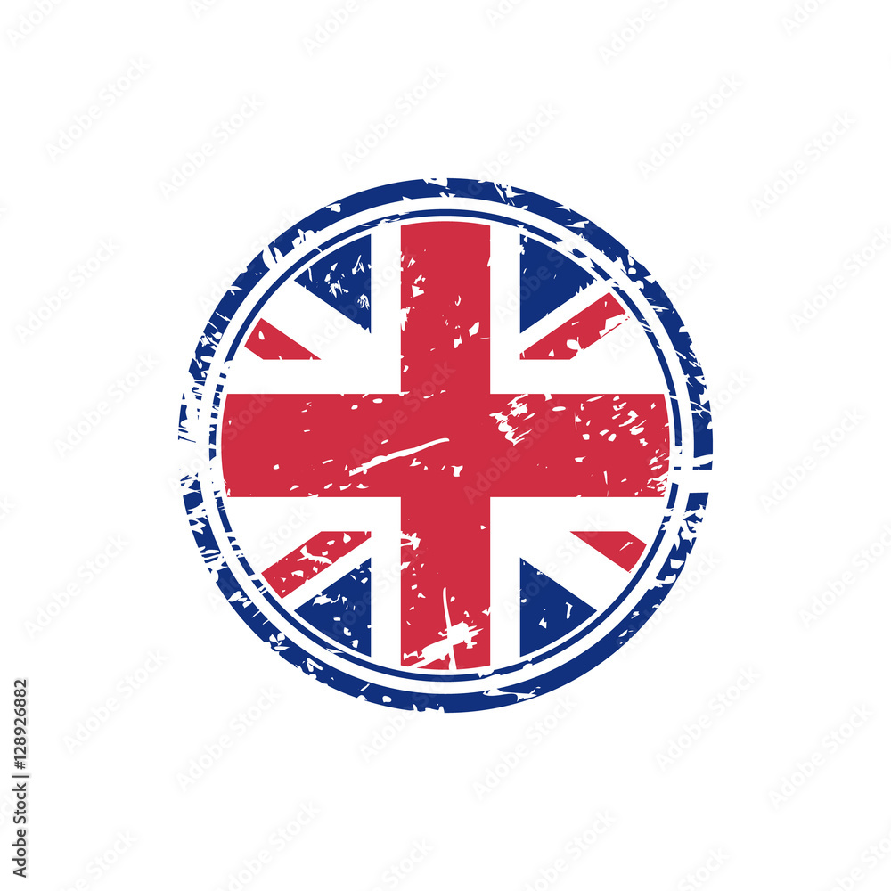 Great Britain grunge rubber stamp with British flag, isolated on white ...