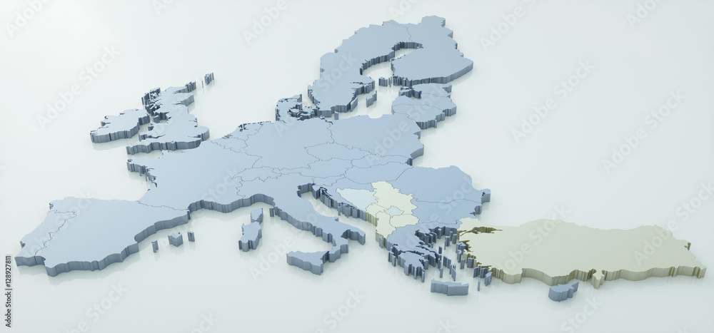 map of European Union - very high detail - 3d rendering Stock ...