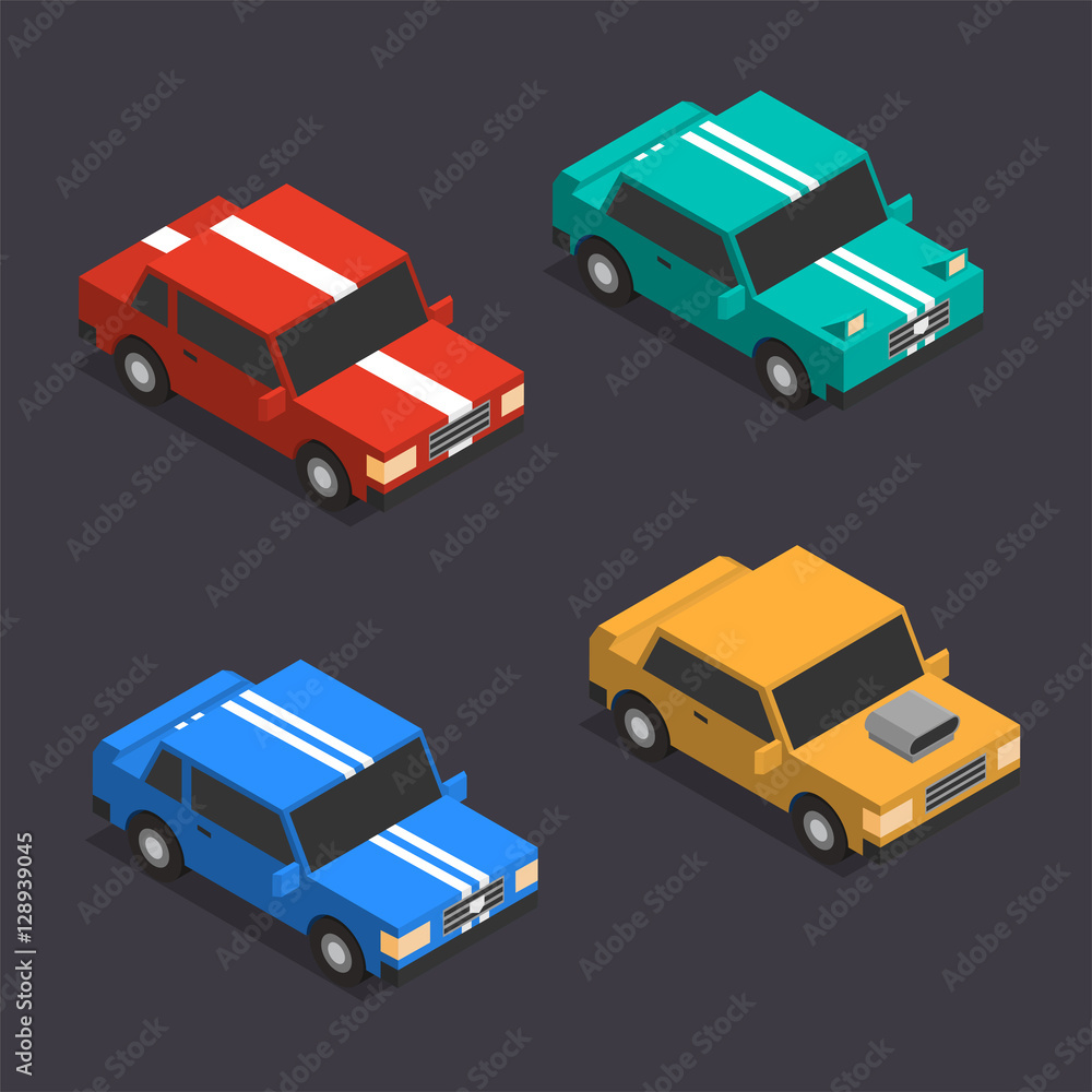 Isometric Racing Car Stock Vector | Adobe Stock