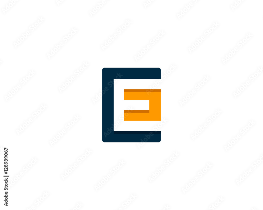 Letter Initial E Negative Space Logo Design Template Stock Vector ...