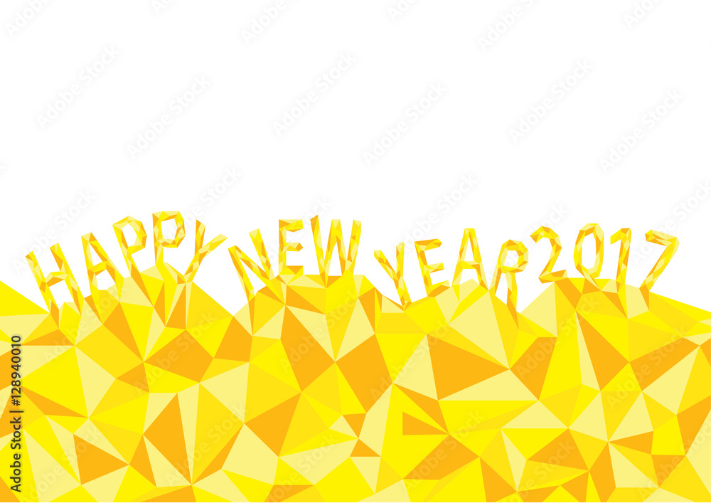 yellow happy new year 2017 polygonal background Stock Vector | Adobe Stock