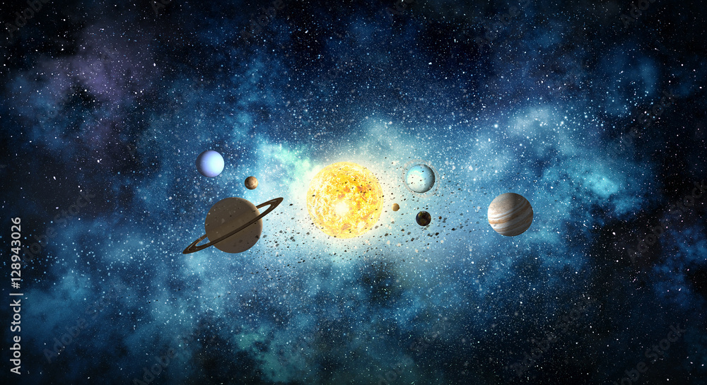 Solar system planets . Mixed media Stock Photo | Adobe Stock