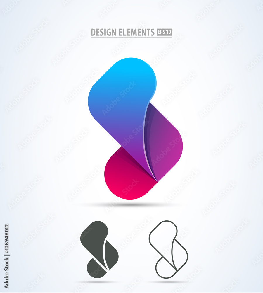 Vector abstract letter S logo design icon set. Corporate identity sign ...