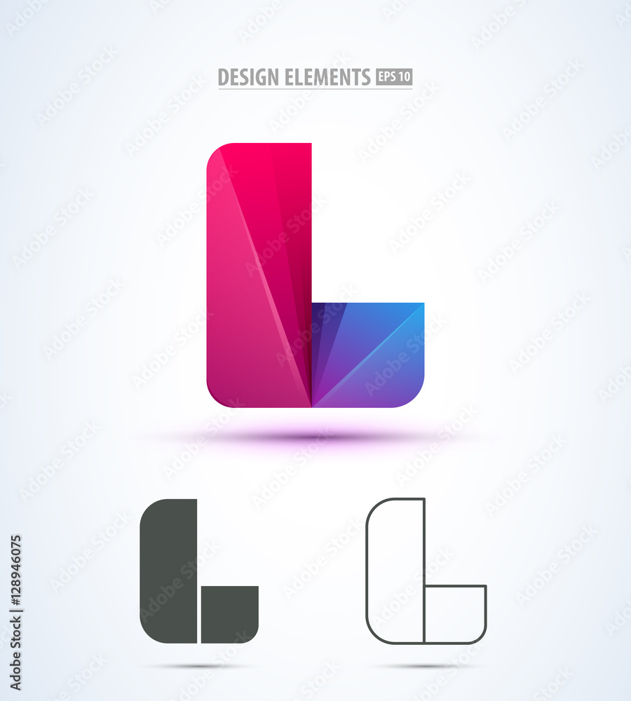 Vector abstract letter L logo design template elements set. Application ...