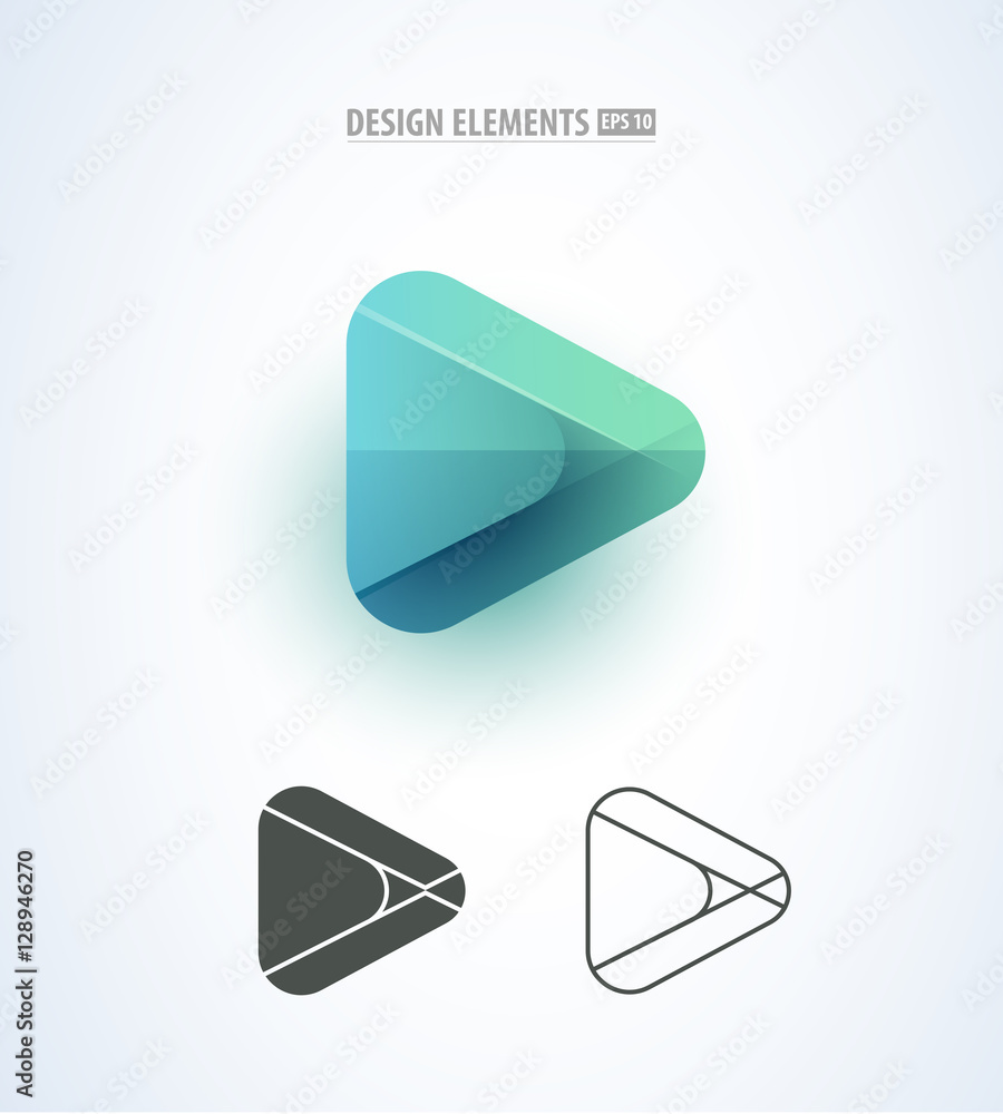 Abstract Play logo sign set for corporate identity design. Multimedia ...
