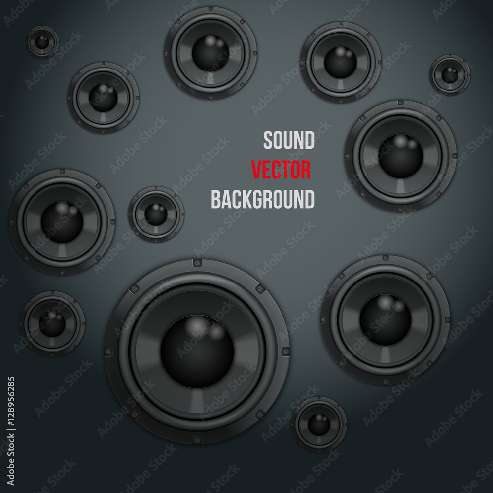 Background of Sound speakers Dynamics. Theme of music. Vector ...