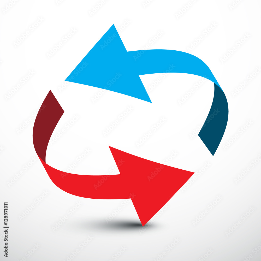 Arrow. Vector Red and Blue Arrows in Circle Set. Stock Vector | Adobe Stock
