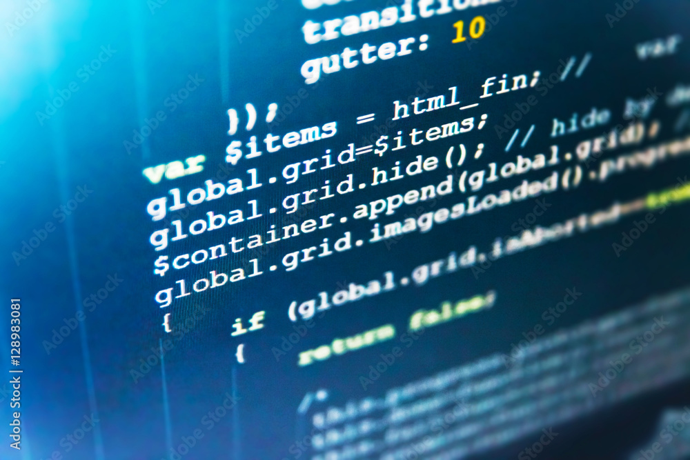 Programmer Developer Screen Abstract Source Code Background Digital