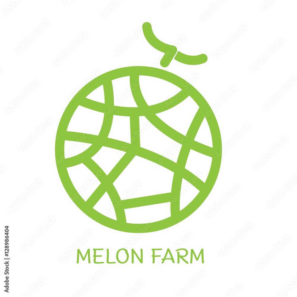 melon logo design Stock Vector | Adobe Stock