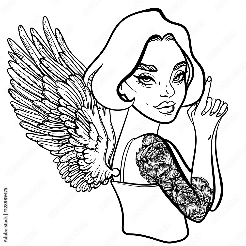Sexy Girl Drawing Tattoo