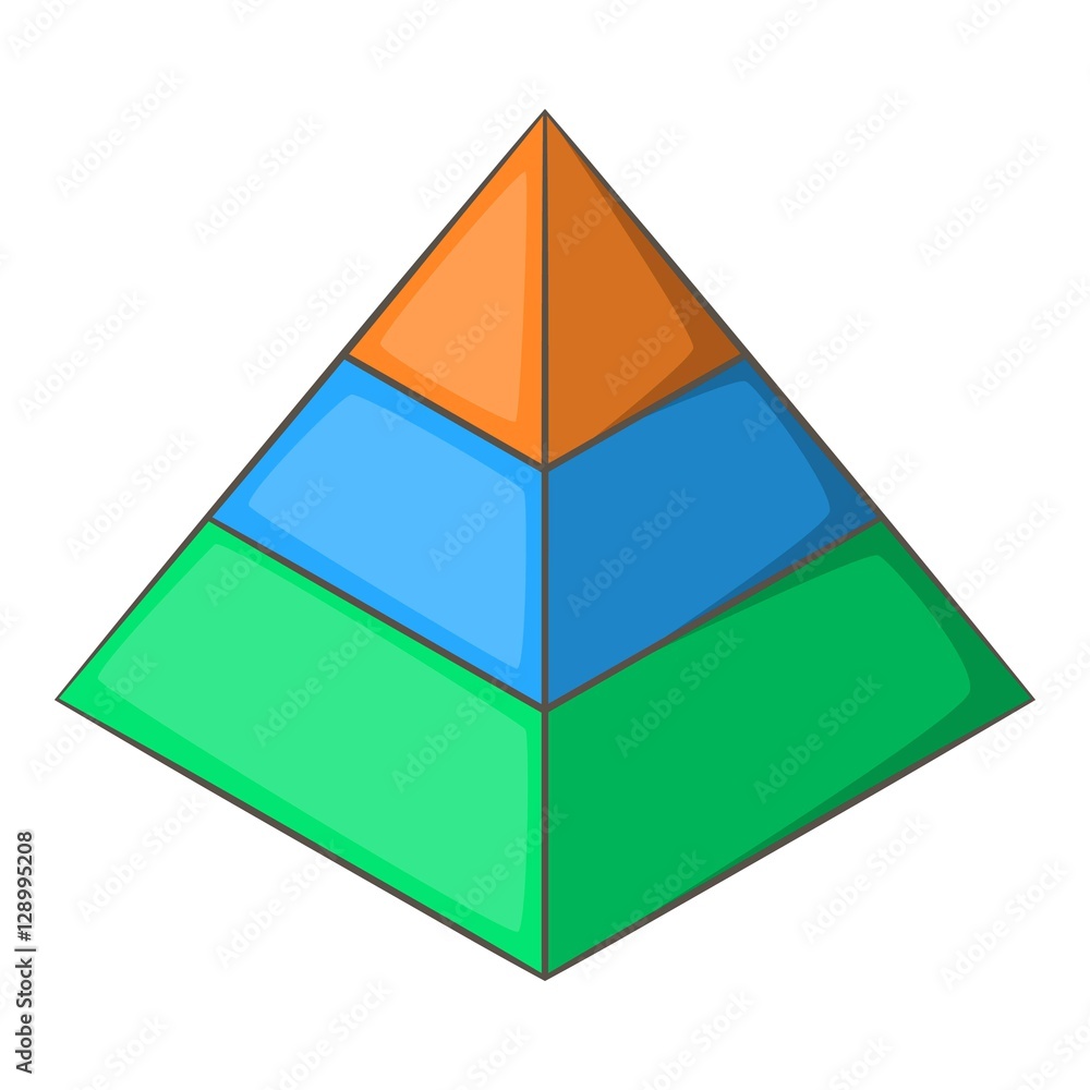 Layered pyramid icon. Cartoon illustration of layered pyramid vector ...