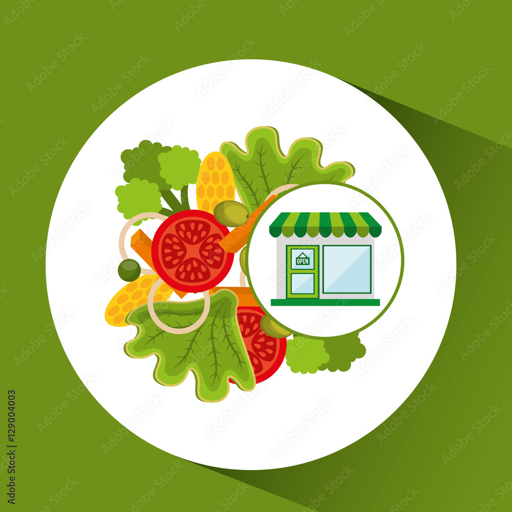 store fresh vegetables menu vector illustration eps 10 Stock Vector ...
