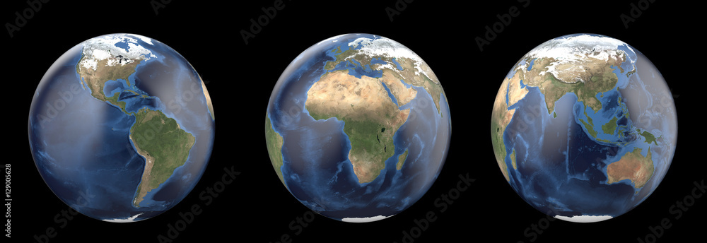 Planet earth without cloud. Showing America, Europe, Africa, Asia ...