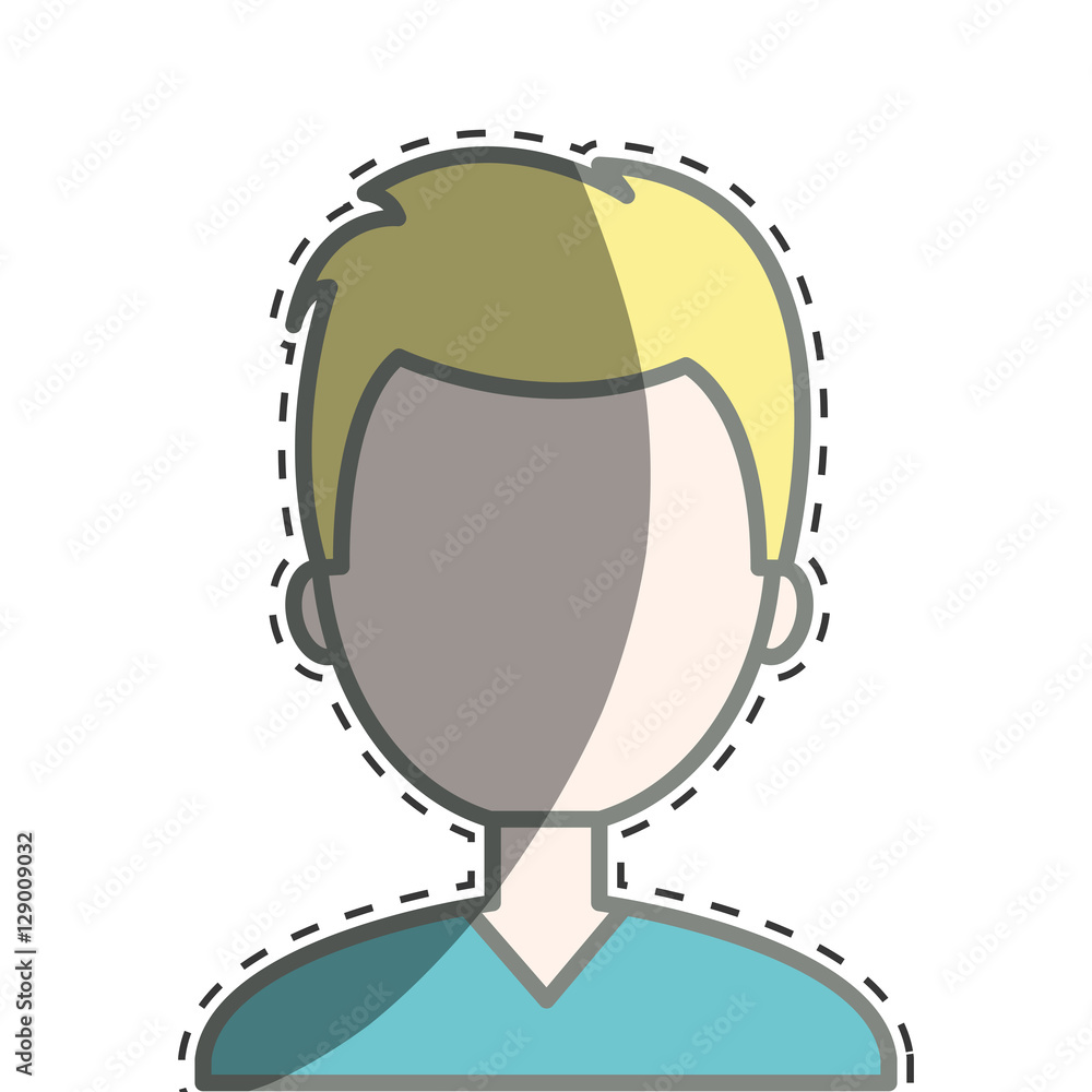 man character with cuttihng line vector illustration design Stock ...