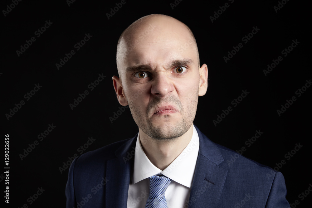 Bald Angry Man Stock Photo | Adobe Stock