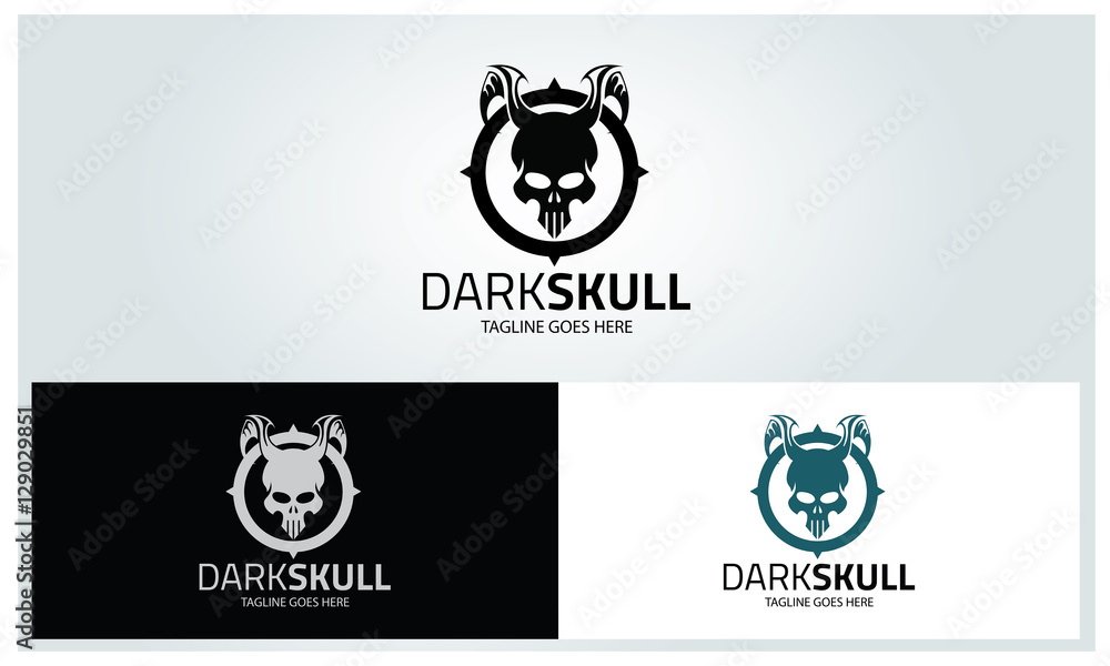 Dark skull logo design template ,Vector illustration Stock Vector ...