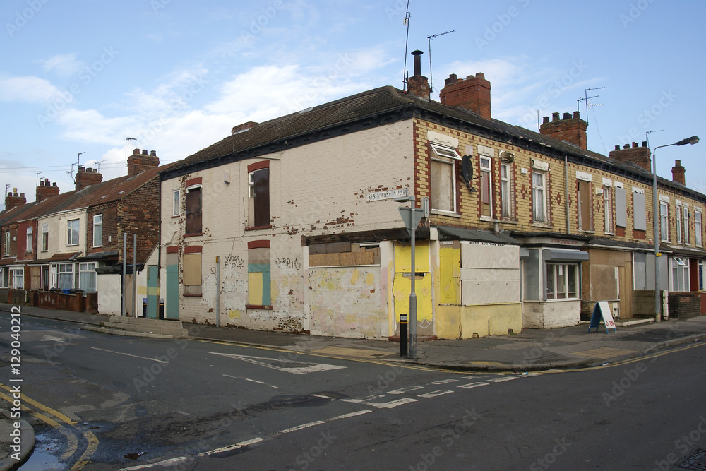 Poster slum housing, derelict and rundown social housing – Wall Art ...
