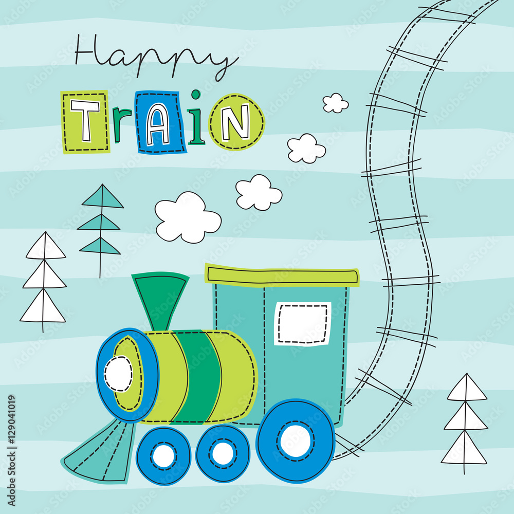 cartoon train vector illustration Stock Vector | Adobe Stock