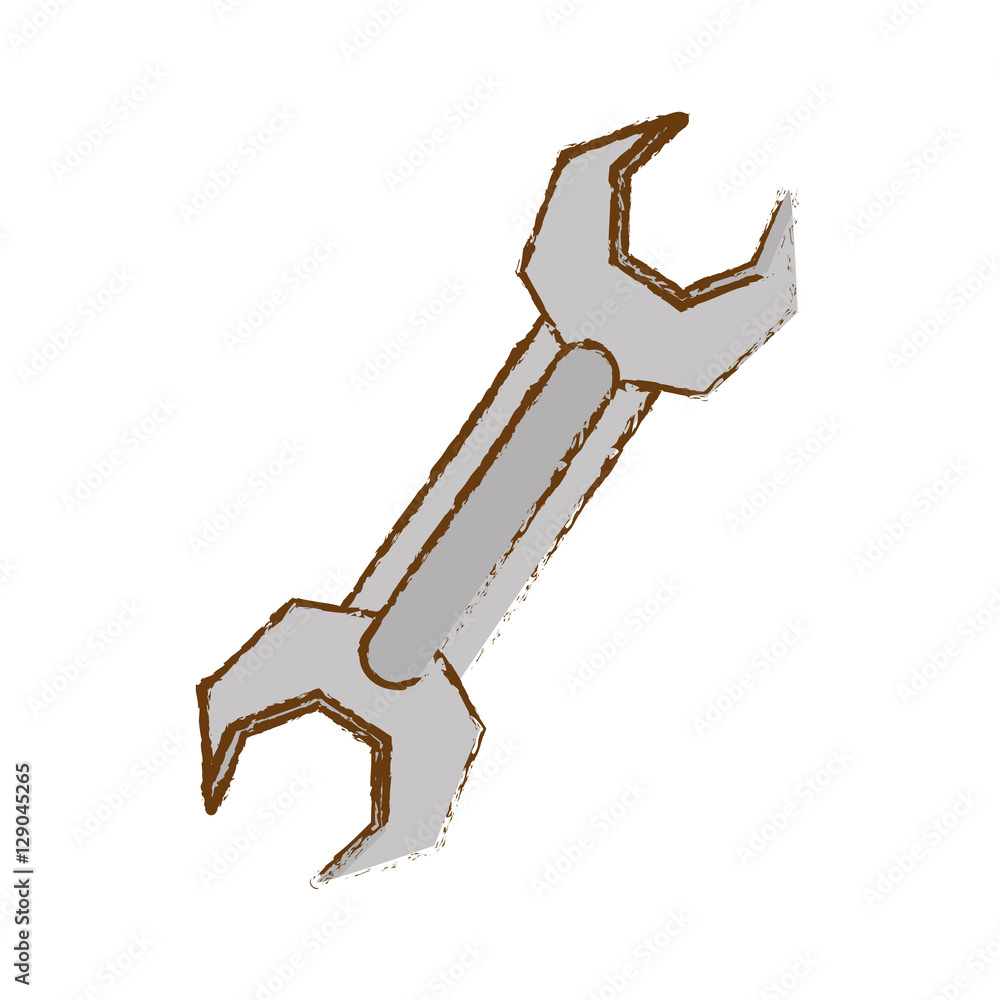 wrench icon over white background. repair tools concept. sketch and ...