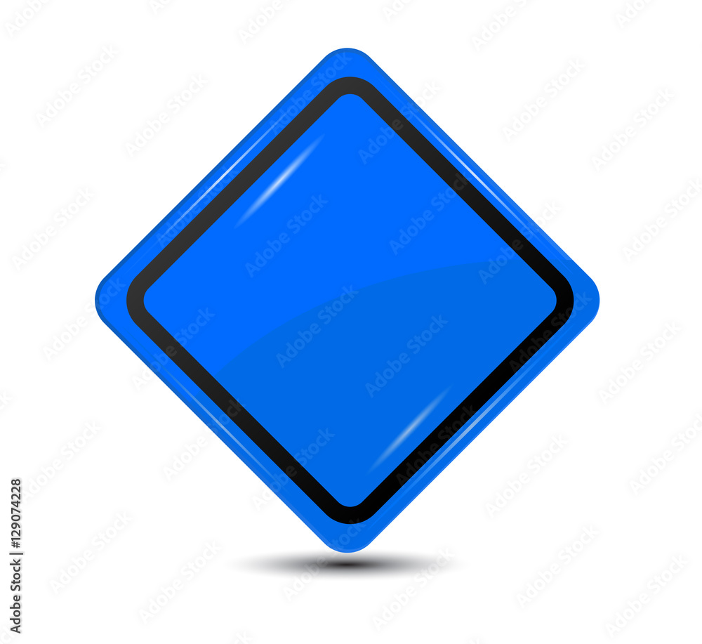 Blank Blue Sign isolated on white background Stock Illustration | Adobe ...